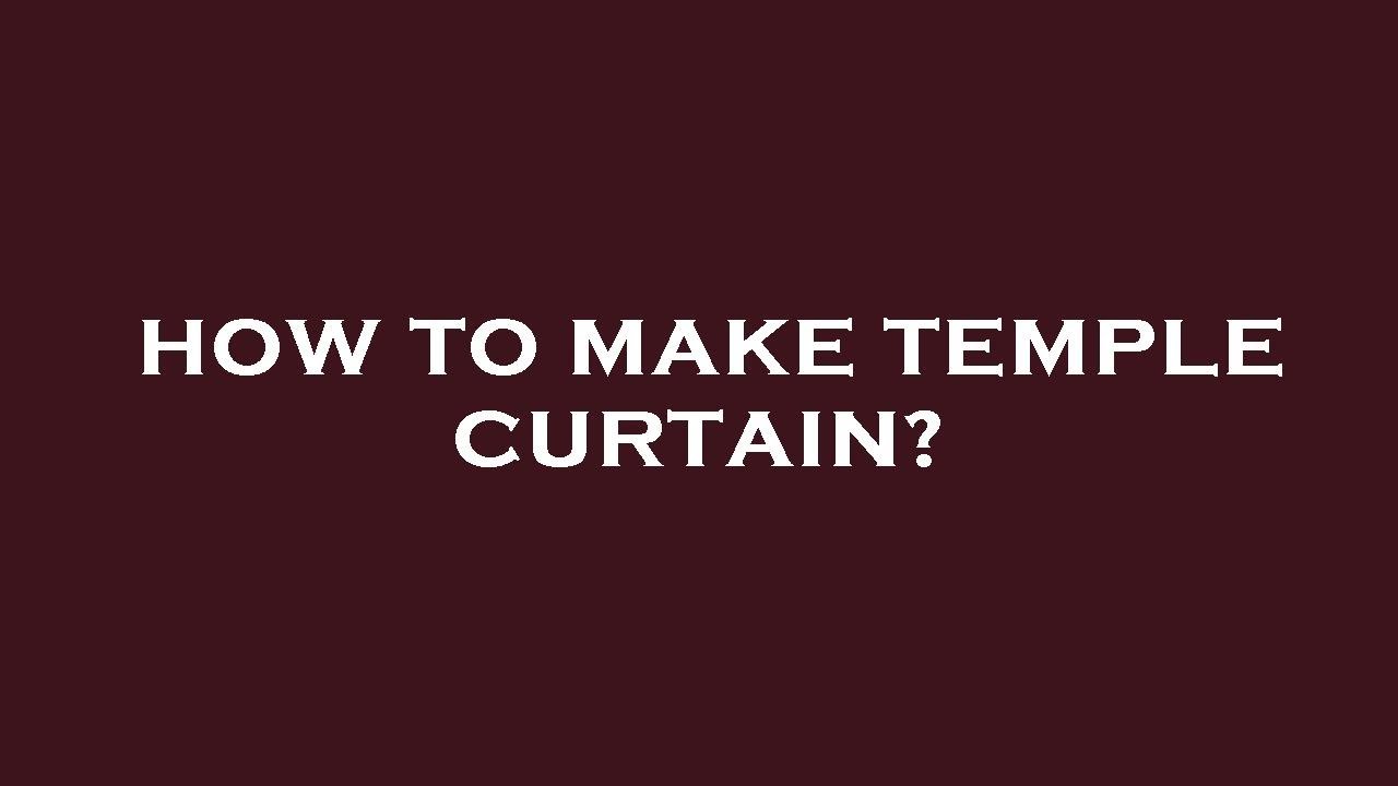 How to make temple curtain? - YouTube