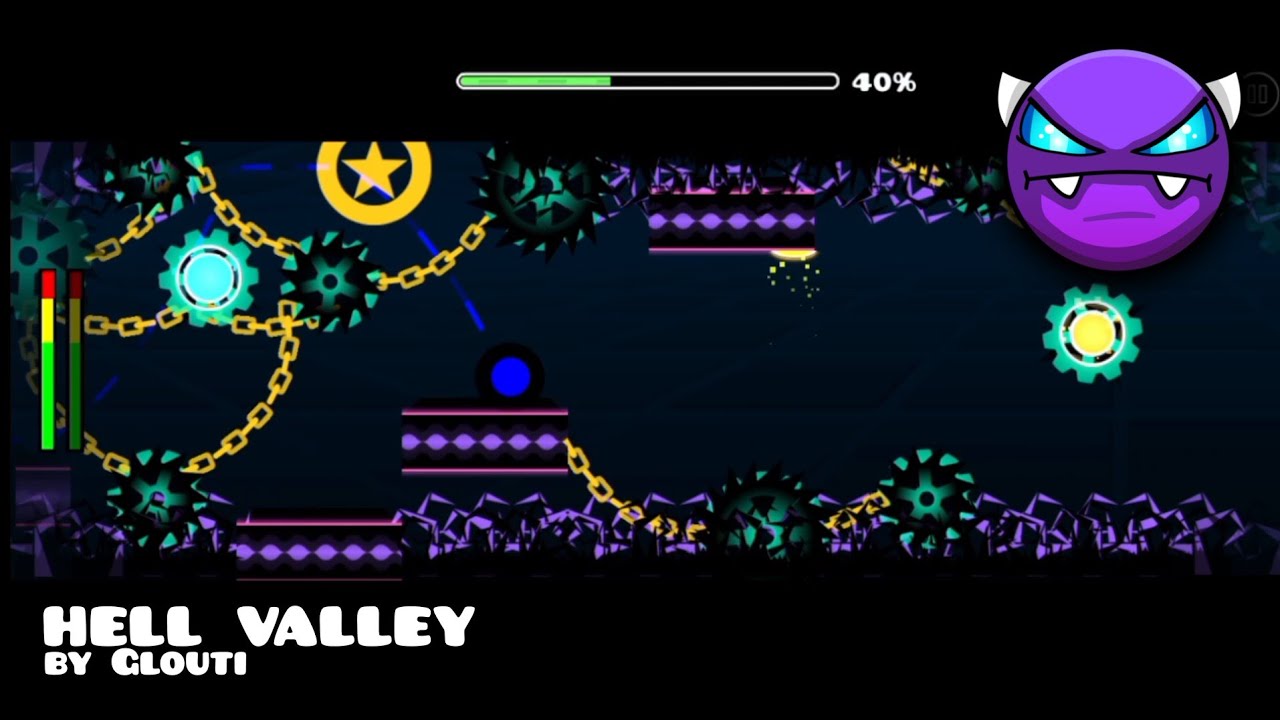 [Geometry Dash] hell valley by Glouti (Easy Demon) 100% - Mobile - YouTube