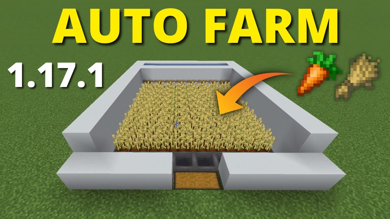 Minecraft 1.17 EASY Automatic Wheat Farm Tutorial | Works with carrots ...