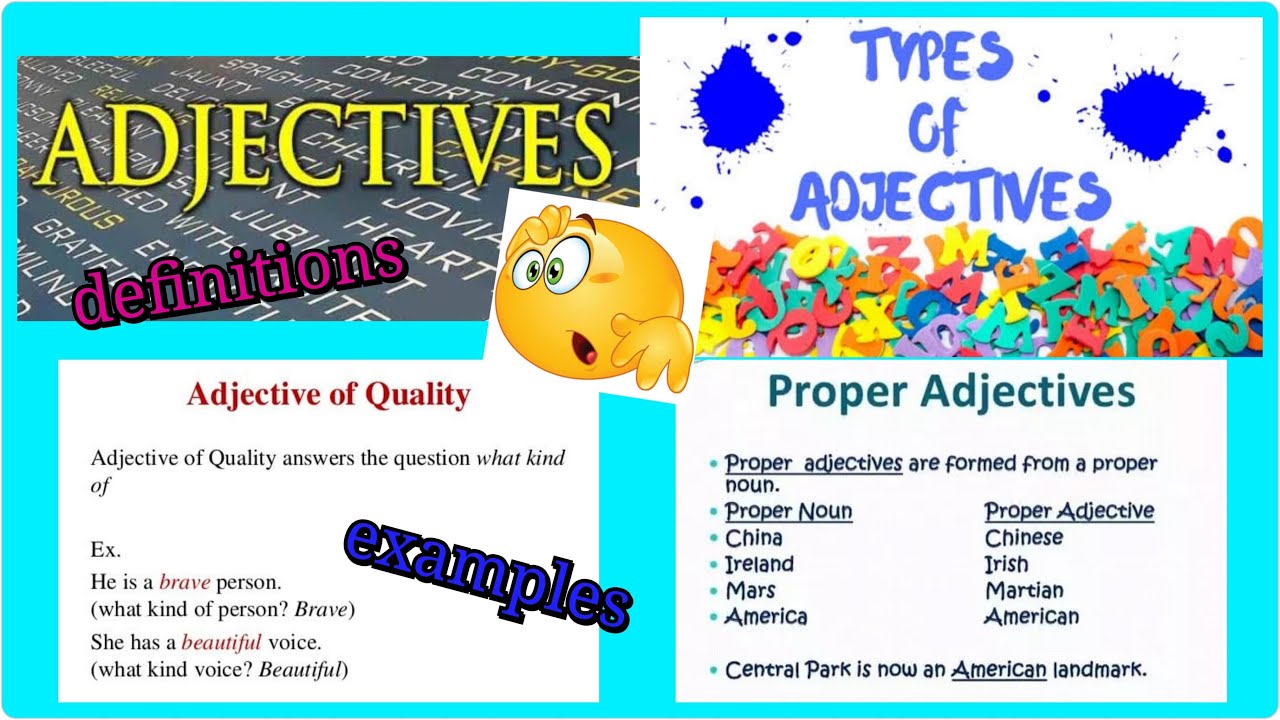 Classification of Adjectives || Easily explained || Proper || quality ...