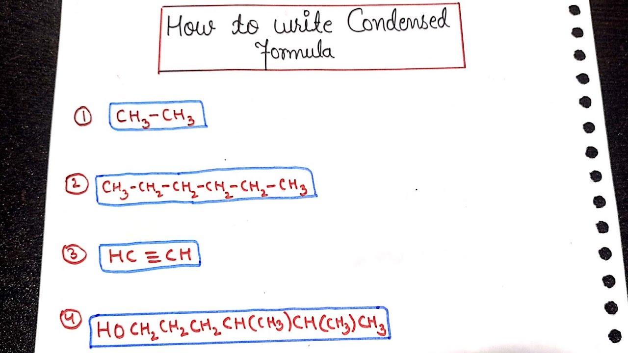 How to write condensed structure formula of organic compounds | Class ...