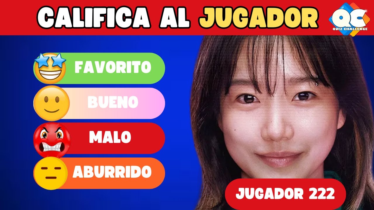 CALIFICA A LOS JUGADORES DEL JUEGO DEL CALAMAR 2#QUIZ CHALLENGE YT - YouTube