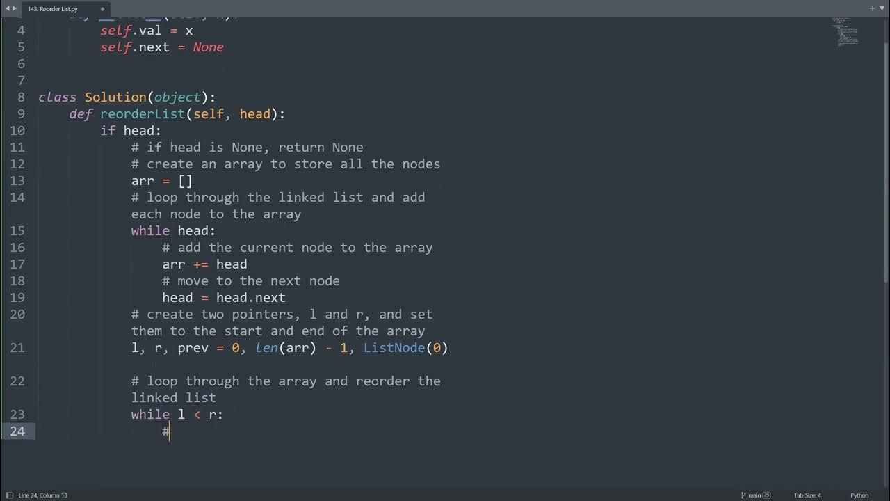 Leetcode 143 Reorder List In Python Python Leetcode Python Coding 6888