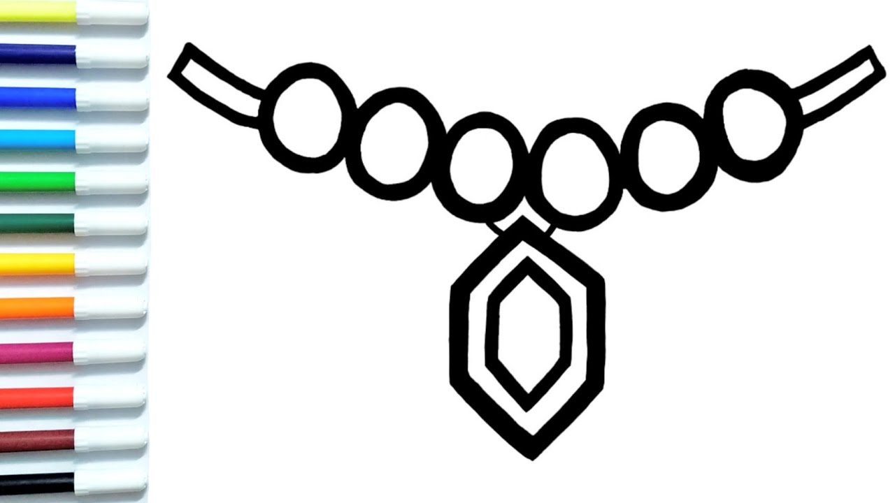 How to Draw A Necklace | Easy Drawing and Coloring for Kids and ...