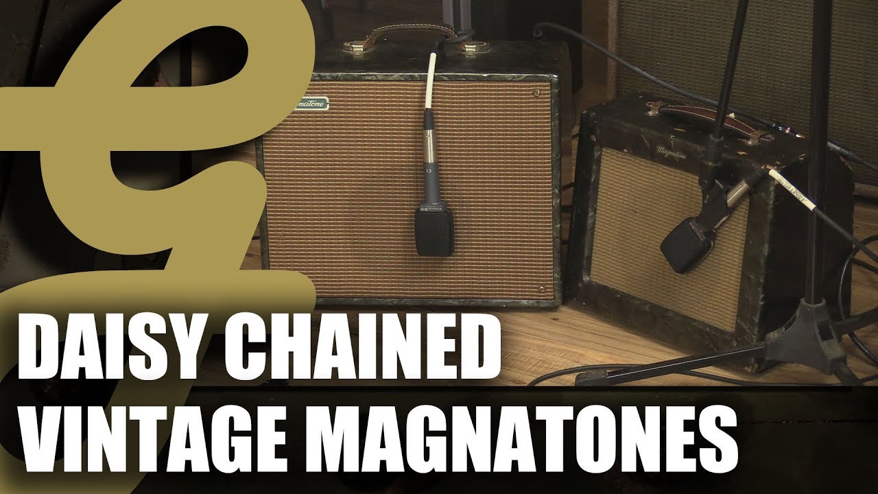 Daisy Chained Vintage Magnatone Amps - YouTube