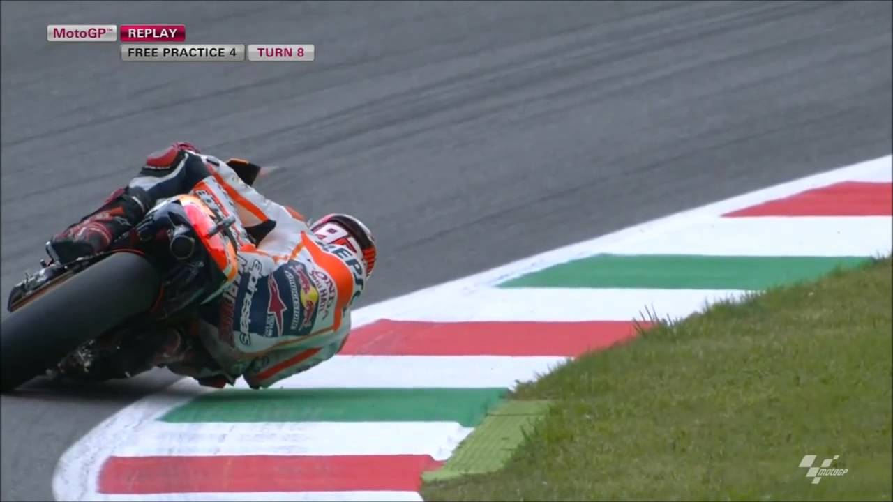 Marquez Elbow below Knee 3rd Gear Corner 170kph - YouTube