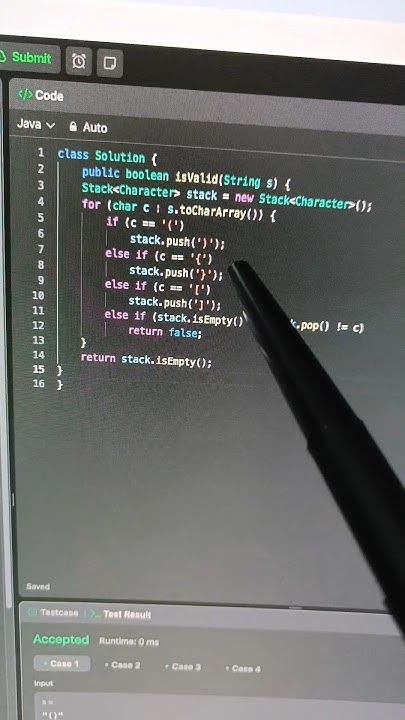 Leetcode 20 Valid Parentheses Coding in Java #leetcode #coding #codeforplacement - YouTube
