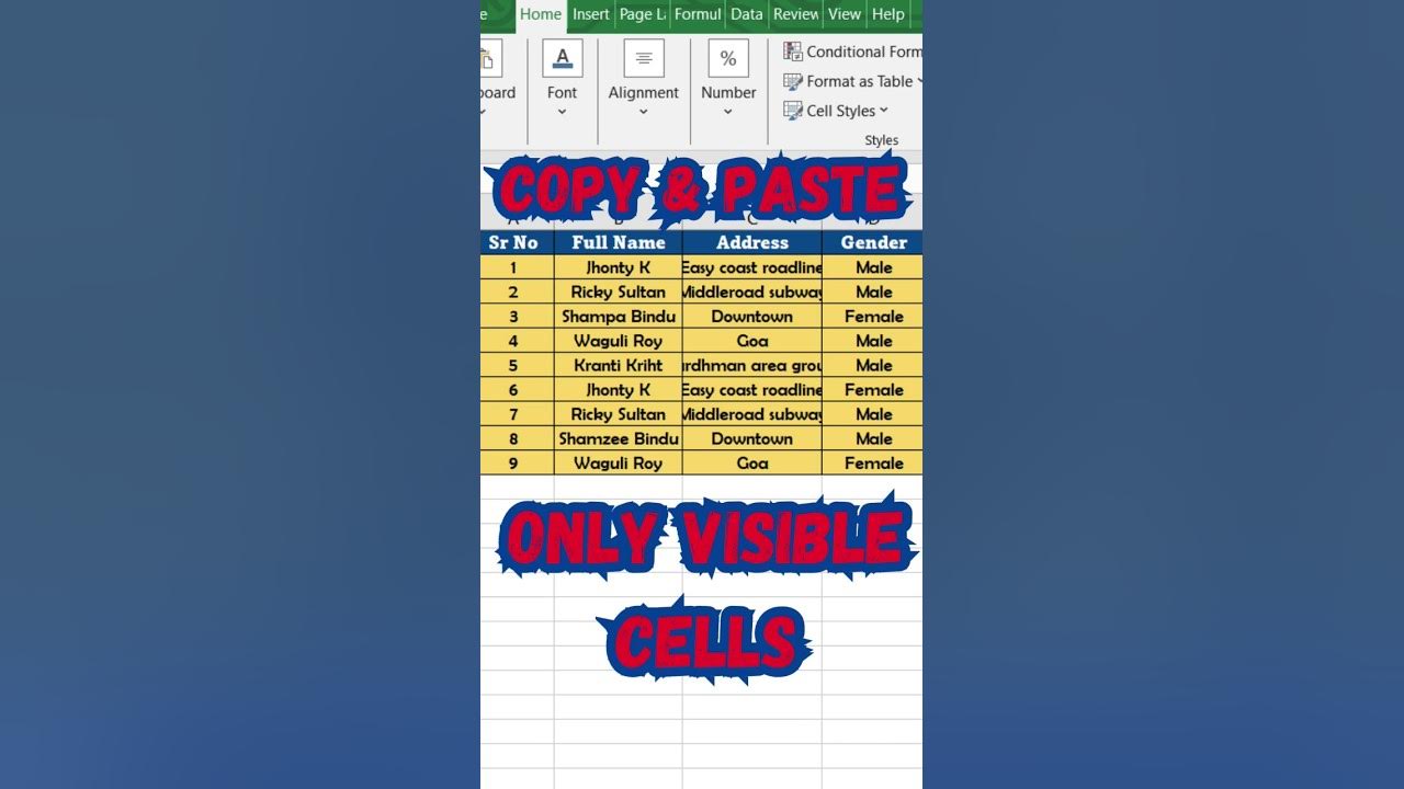 Want To Copy Andpaste Only Visible Cells Excel Exceltips Exceltricks Exceltipsandtricks