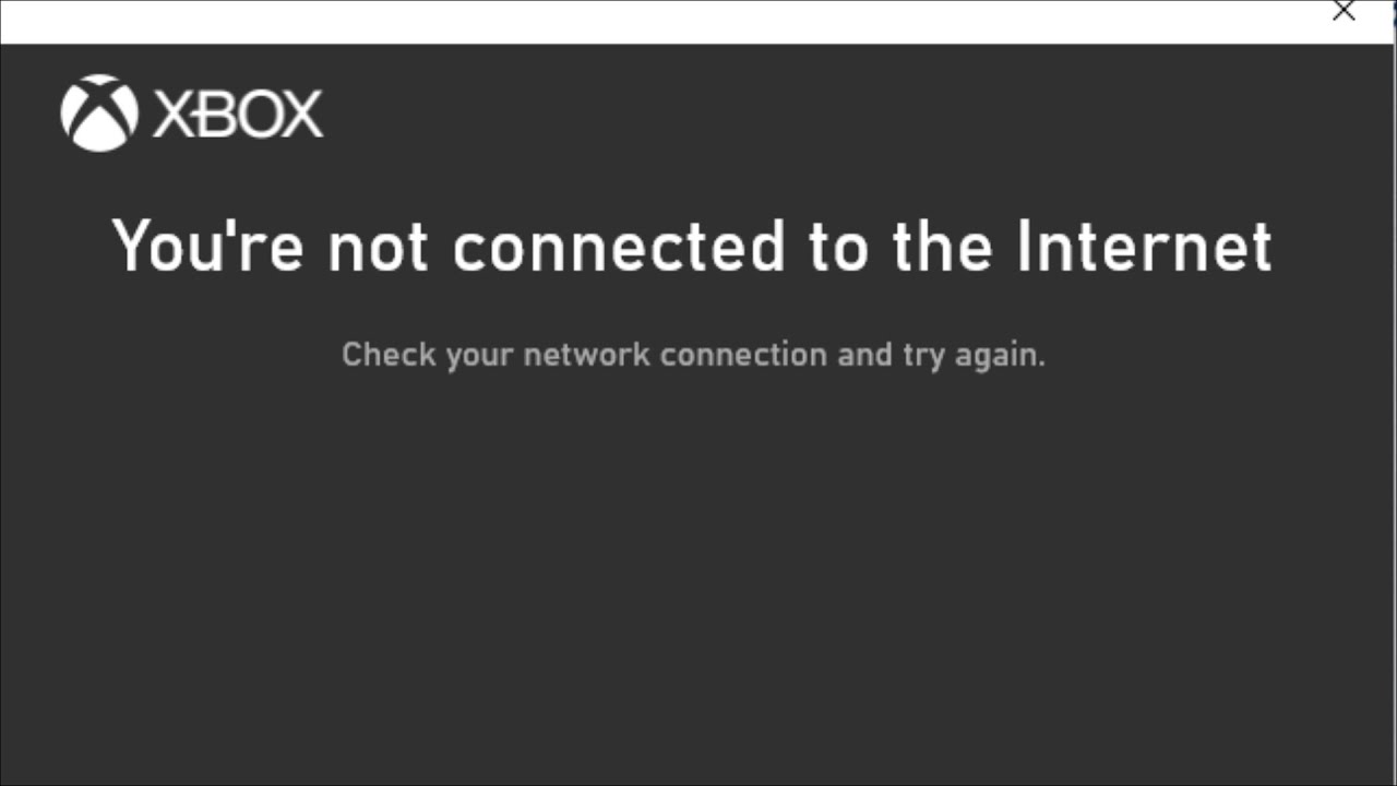 XBOX - You're Not Connected To The Internet - Check Your Network ...