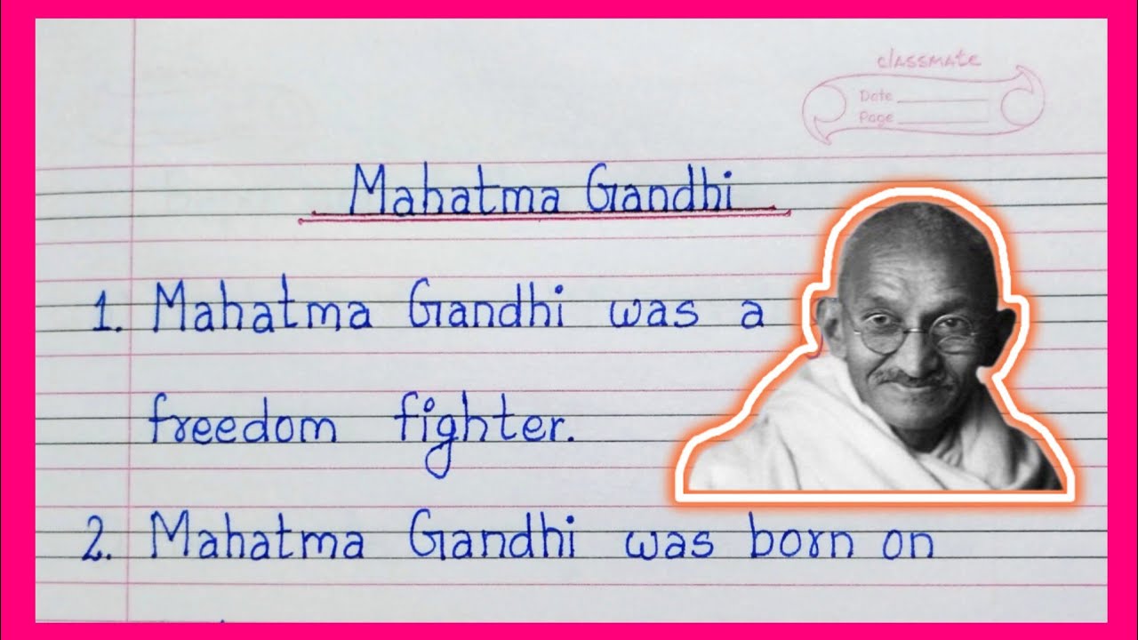 10 Lines On Mahatma Gandhi In English😍| Mahatma Gandhi 10 Lines In ...