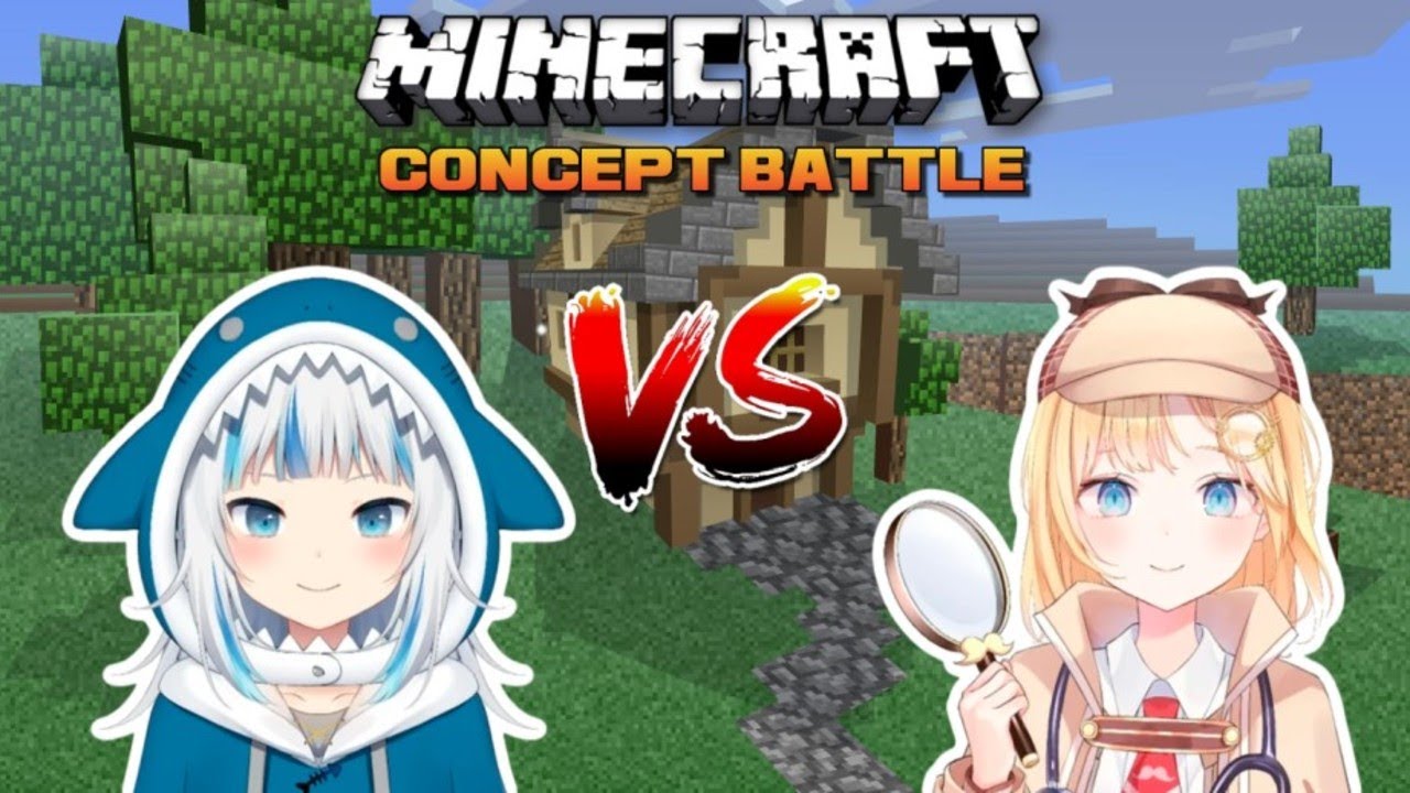 MINECRAFT GAWR GURA VS AMELIA WATSON (CONCEPT BATTLES) - YouTube