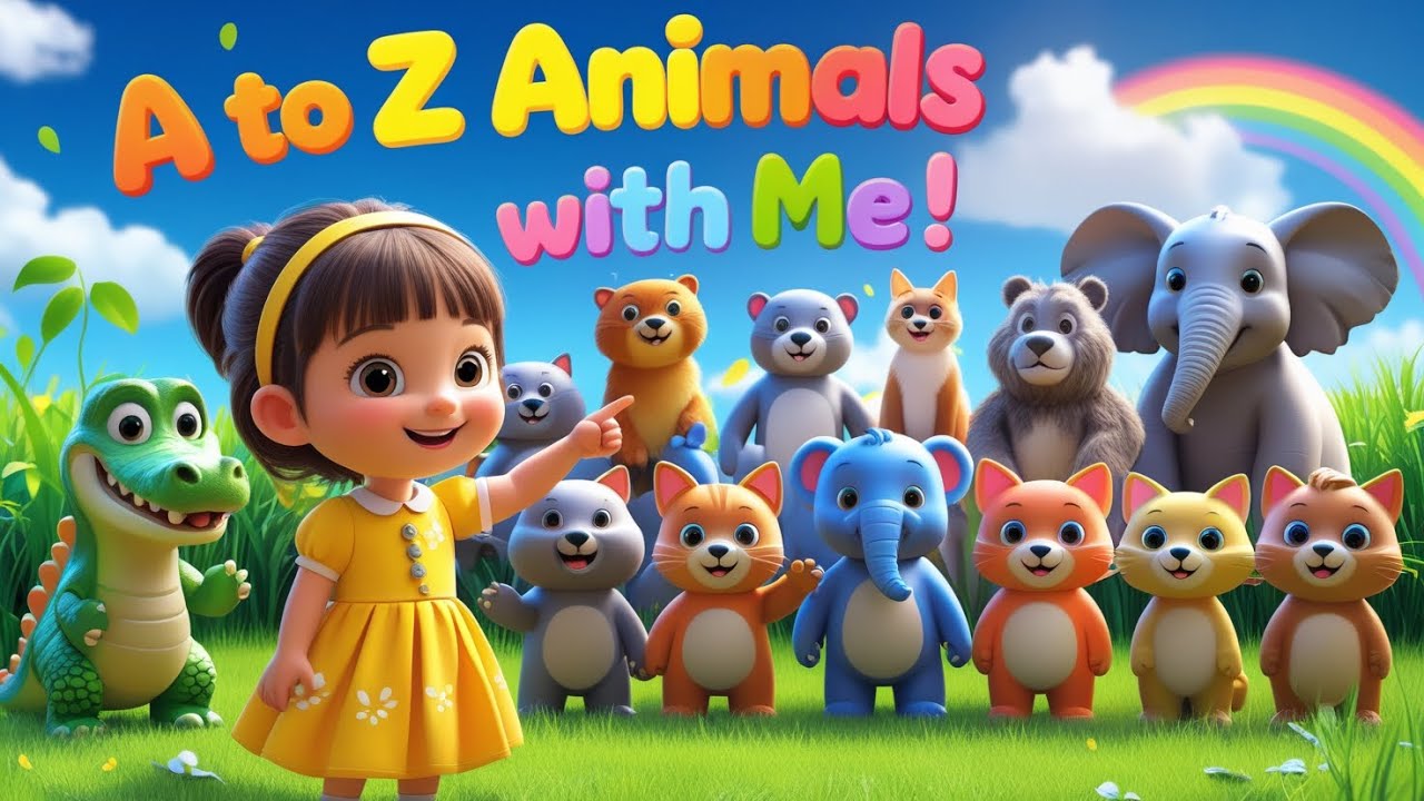 A to Z Animals for Kids | Learn Alphabet with Animals | 3D Cartoon Poem ...