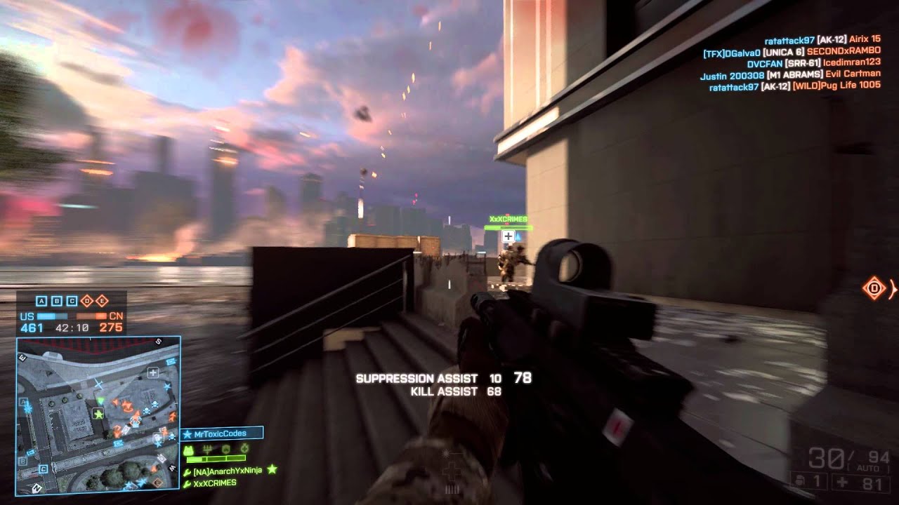 BF4 - Sneaky Ninja gameplay with the M4 | Still no aim assist (M4, M416 ...
