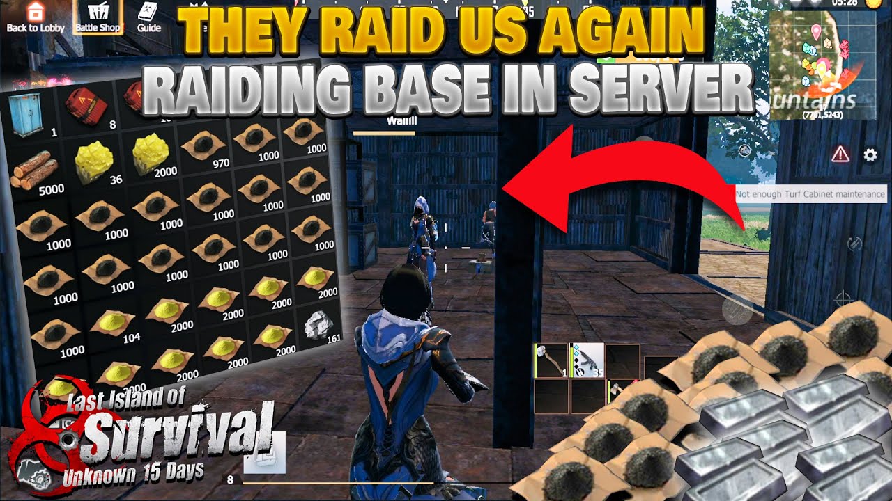 Last Island of survival Raiding base in server and loka raid us again ...