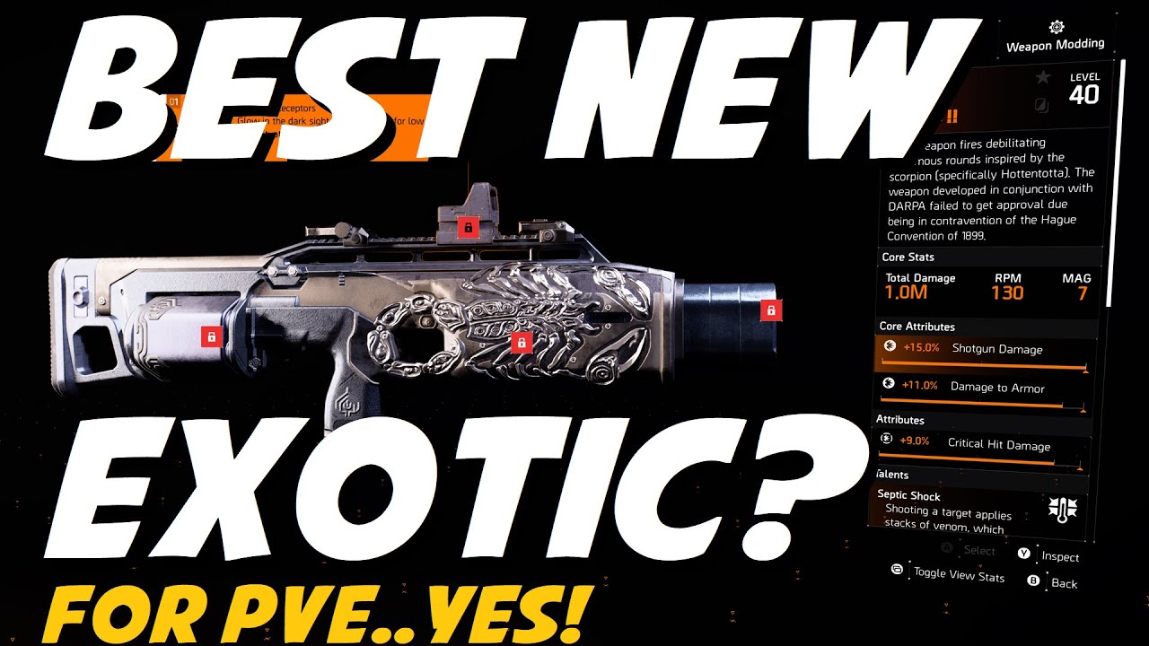 The Division 2 Scorpio Exotic Shotgun | Breakdown, Review, & Gameplay ...