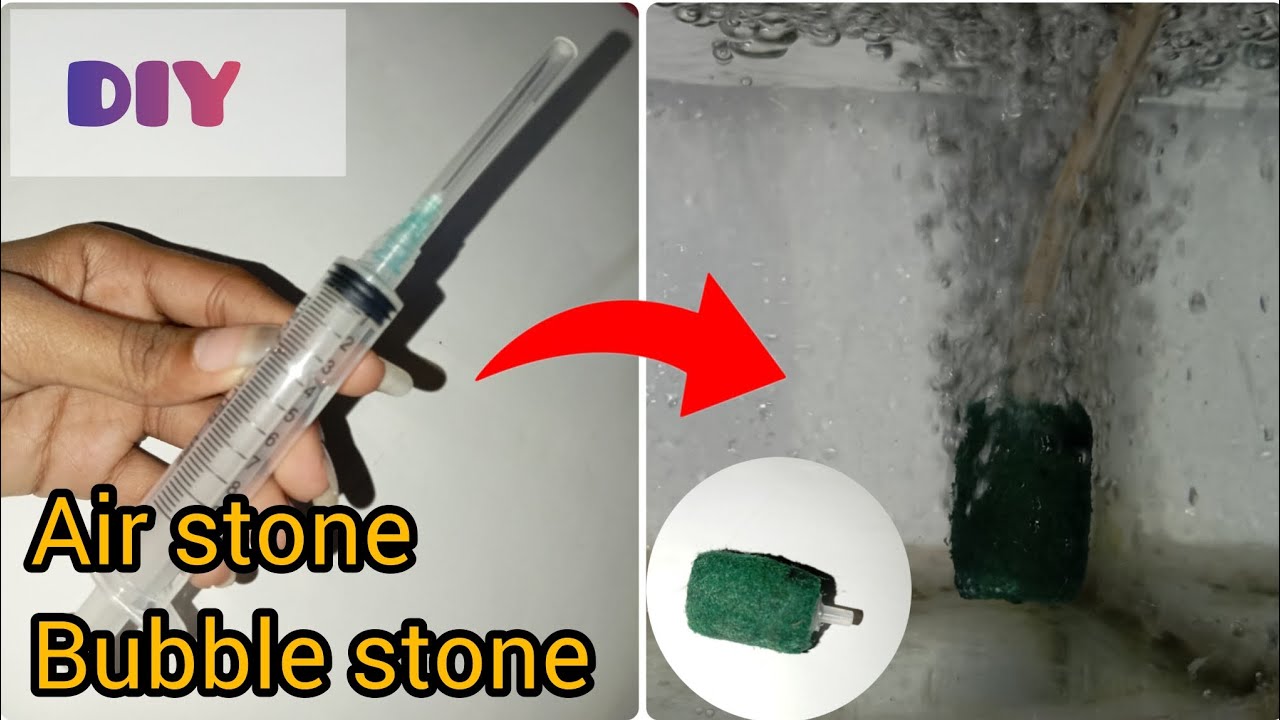 Diy air stone/bubble stone how to make /10ml injection syringe #fish # ...