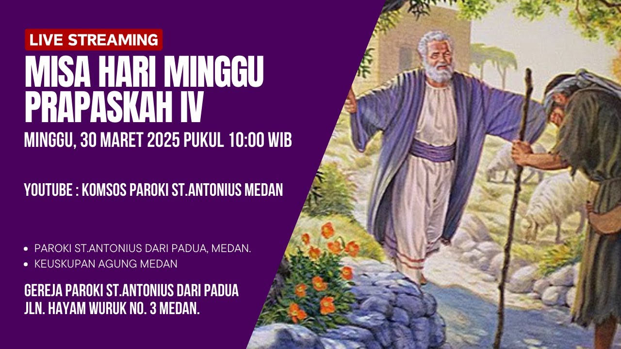 MISA MINGGU PRAPASKAH IV | Minggu, 30 Maret 2025 Pukul 10:00 WIB - YouTube