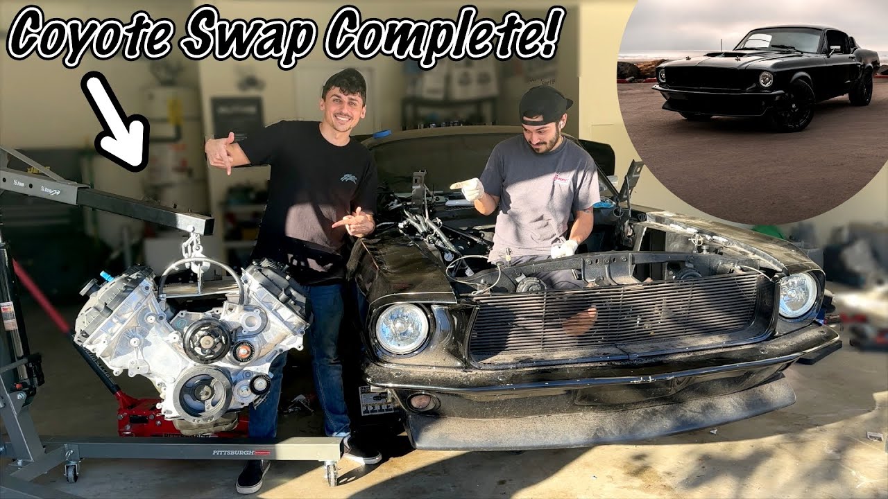 My Coyote Swap Classic Mustang Gets New Motor Installed! - YouTube
