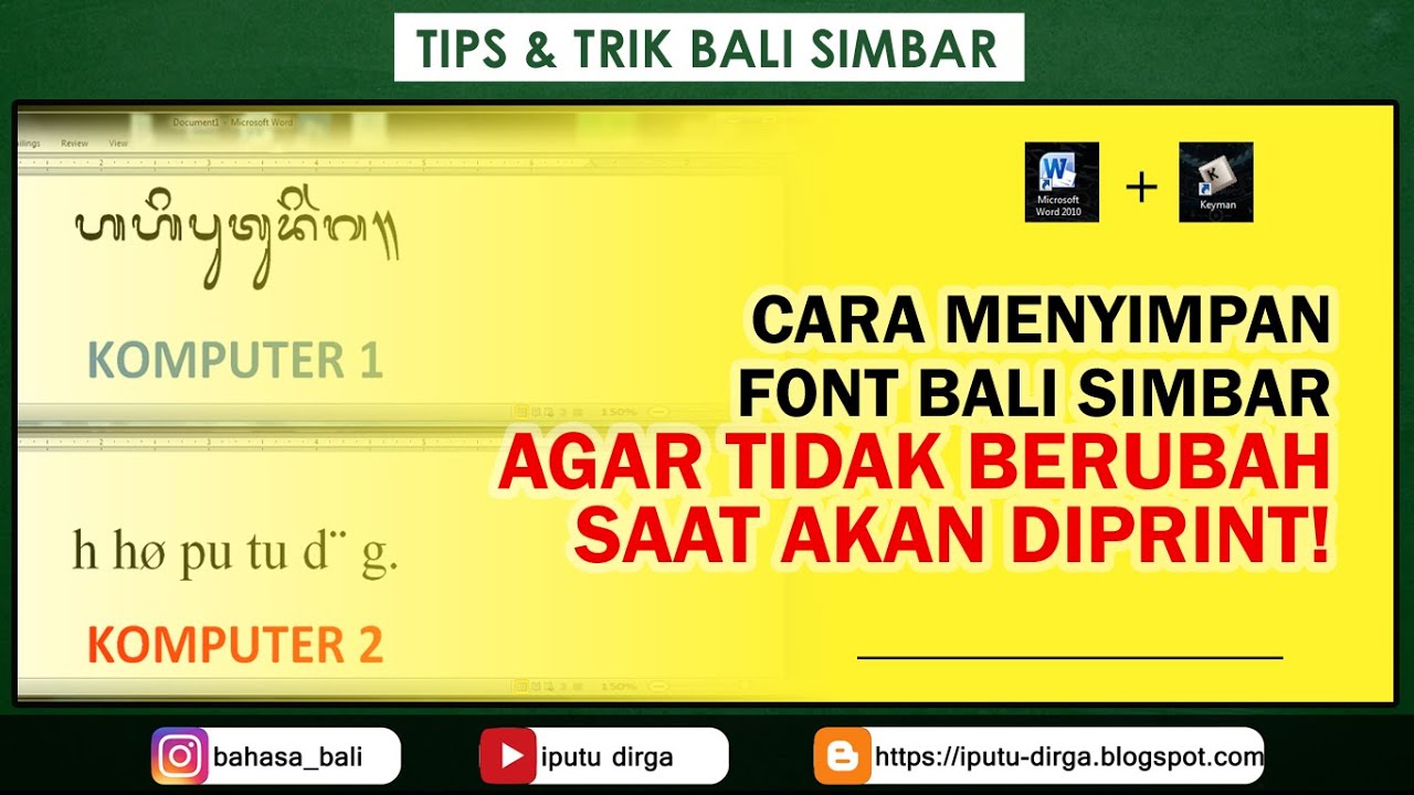 [Bali Simbar 03] Cara Menyimpan Font Bali Simbar Agar Tidak Berubah ...