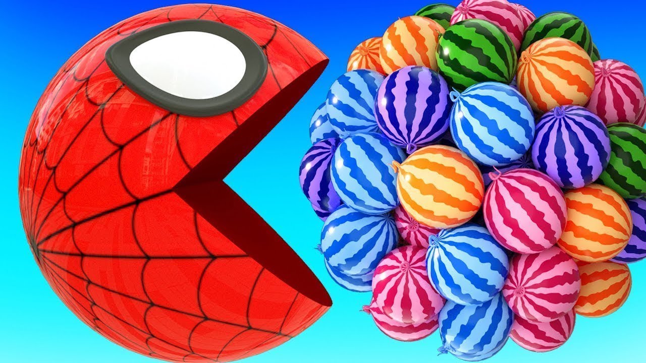 Pacman Watermelon Roll Fun Chase with Friends as he Found on Red ...