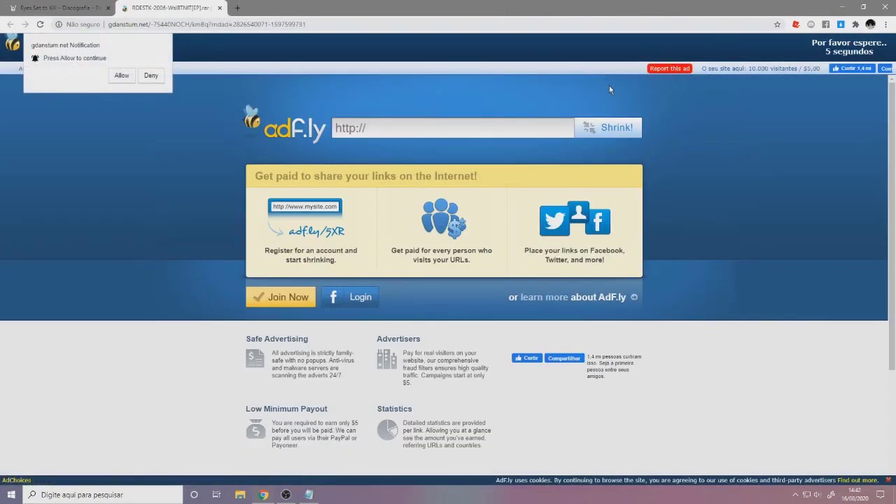 Como resolver - Clique em allow para continuar (click allow to continue ...