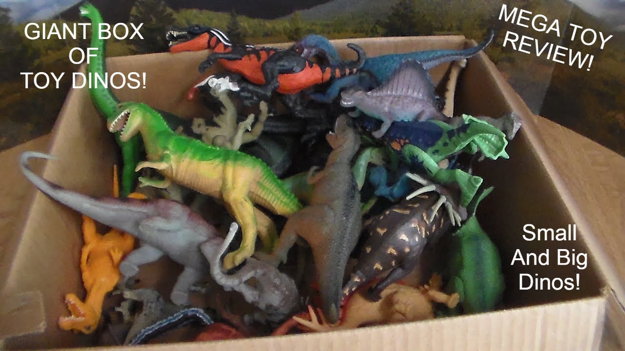 MEGA BOX OF TOY DINOSAURS! Dinosaur Toys Review Trex Brachiosaurus ...