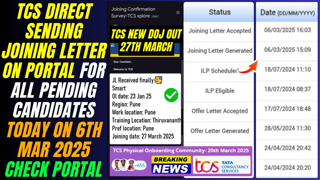 TCS Released Remaining Joining Letter | TCS Joining Letter 2024-2025 | TCS New DOJ Out 27 March ...