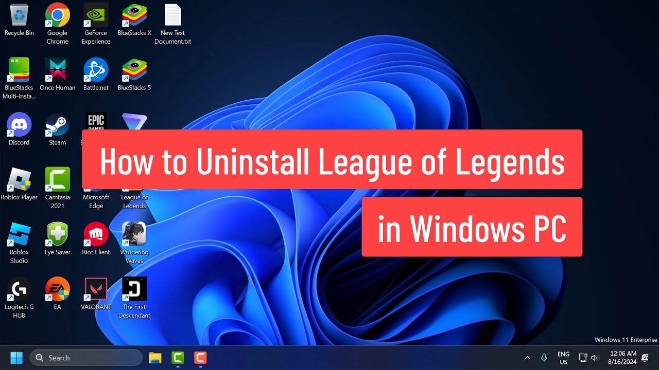 How to Uninstall League of Legends in Windows PC - YouTube