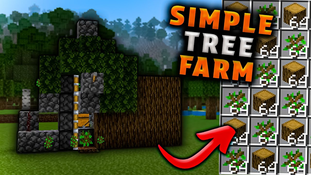 Easy 1.20 Wood Tree Farm for Minecraft Bedrock (Simple) - YouTube