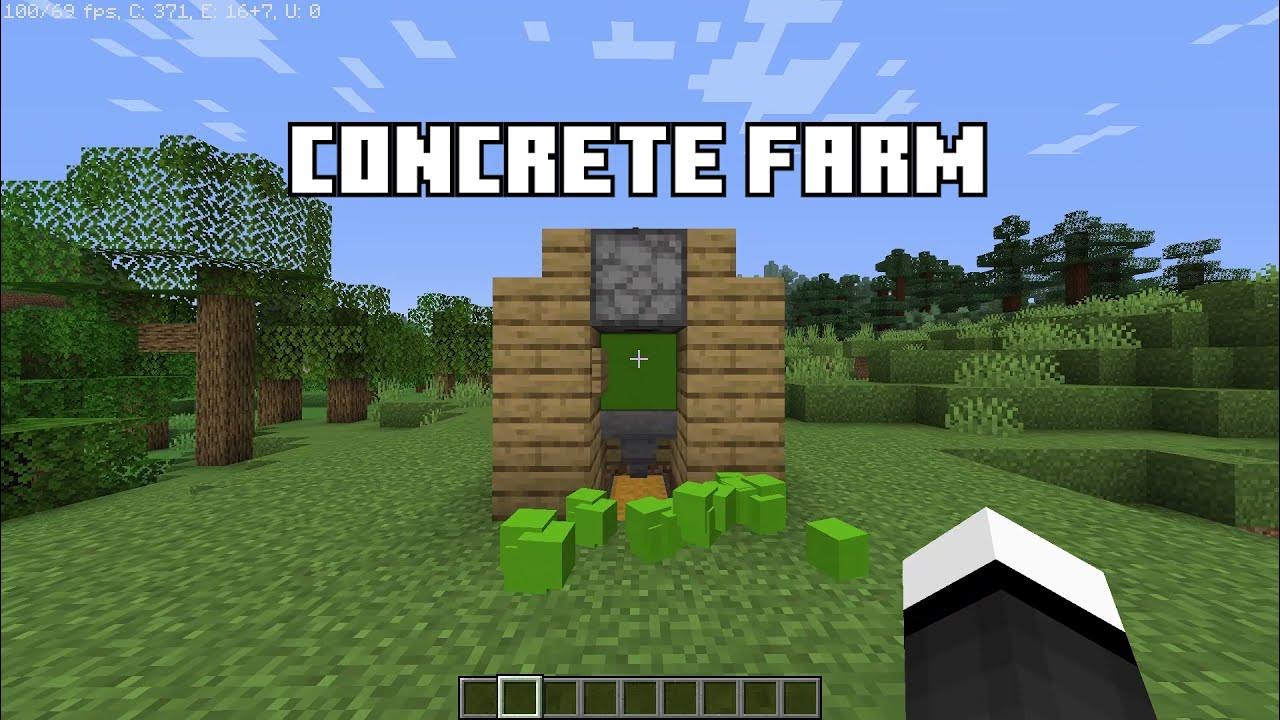 Easiest Concrete Farm In Minecraft (10,000 per hour) - YouTube
