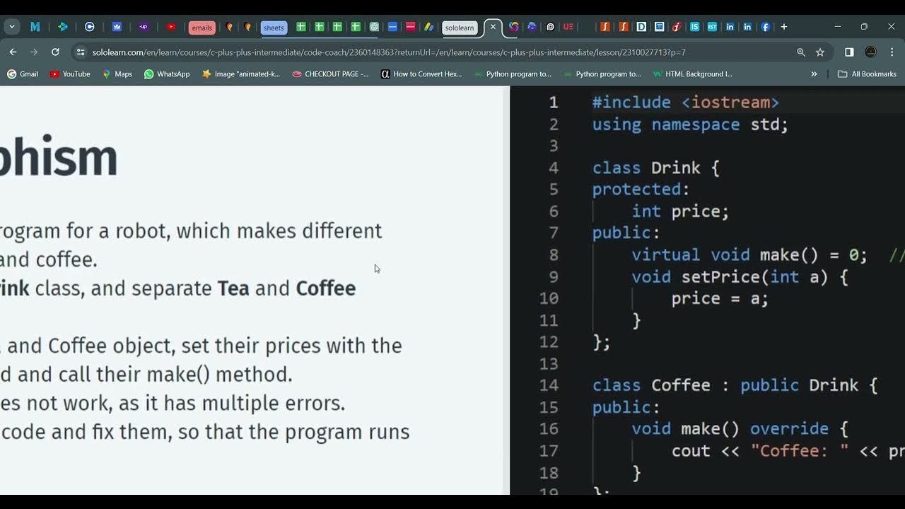 25 Polymorphism | C++ intermediate | Sololearn - YouTube