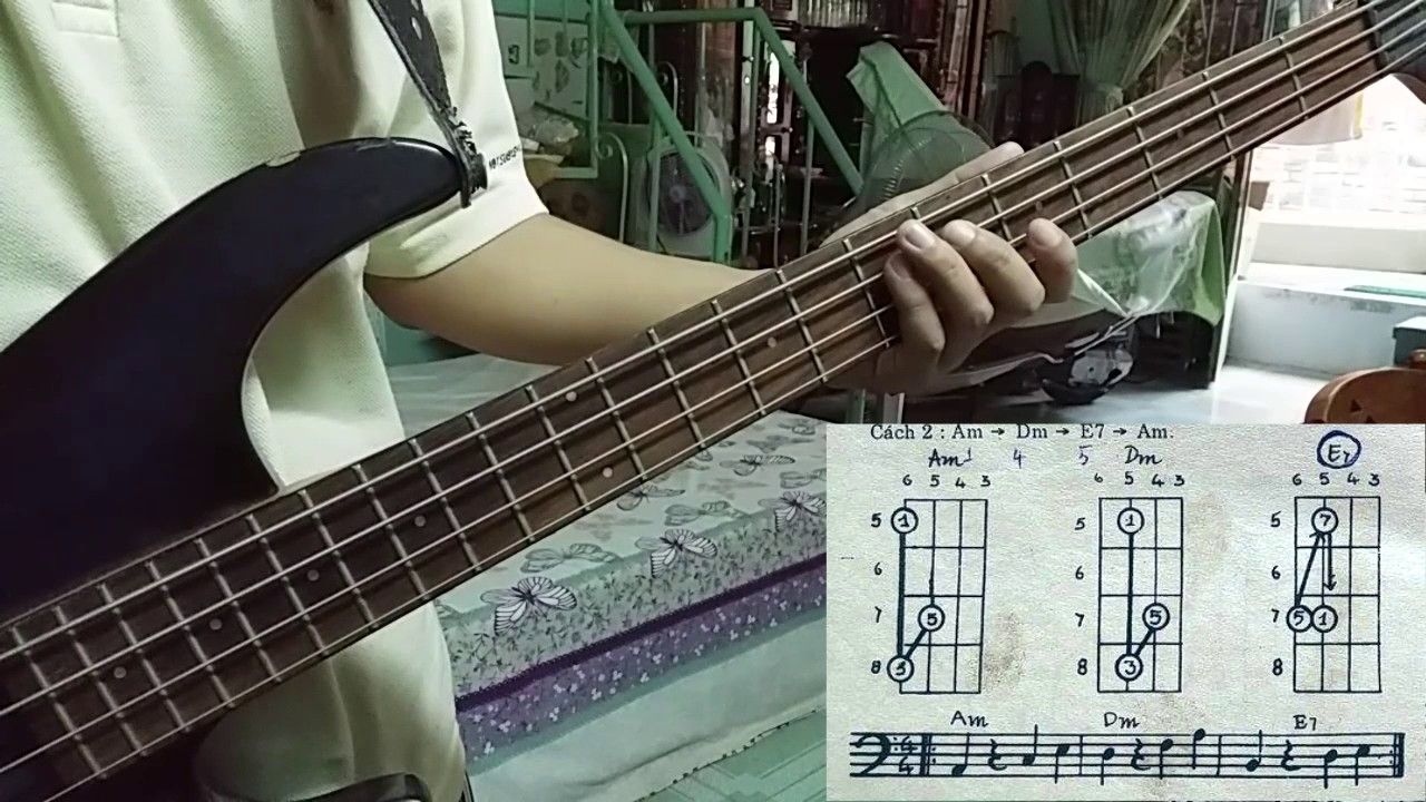 Tự học guitar bass - điệu Bolero - câu 2 - YouTube