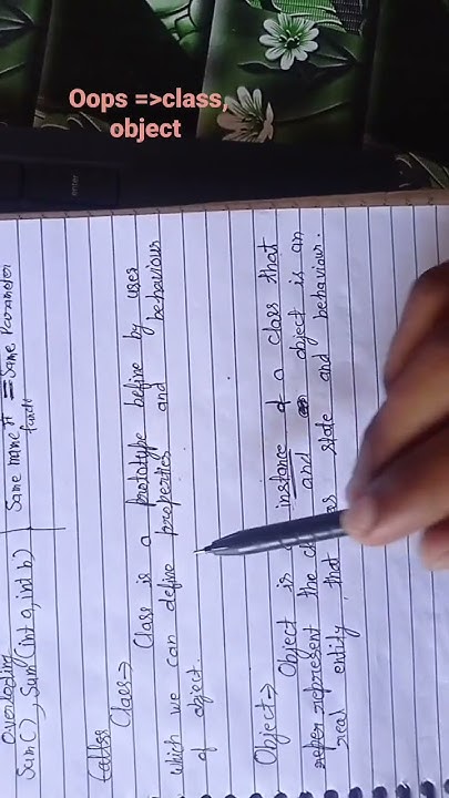 what is oops definition and class object. oops kya hota hai uske andar class kya Karta hai ...