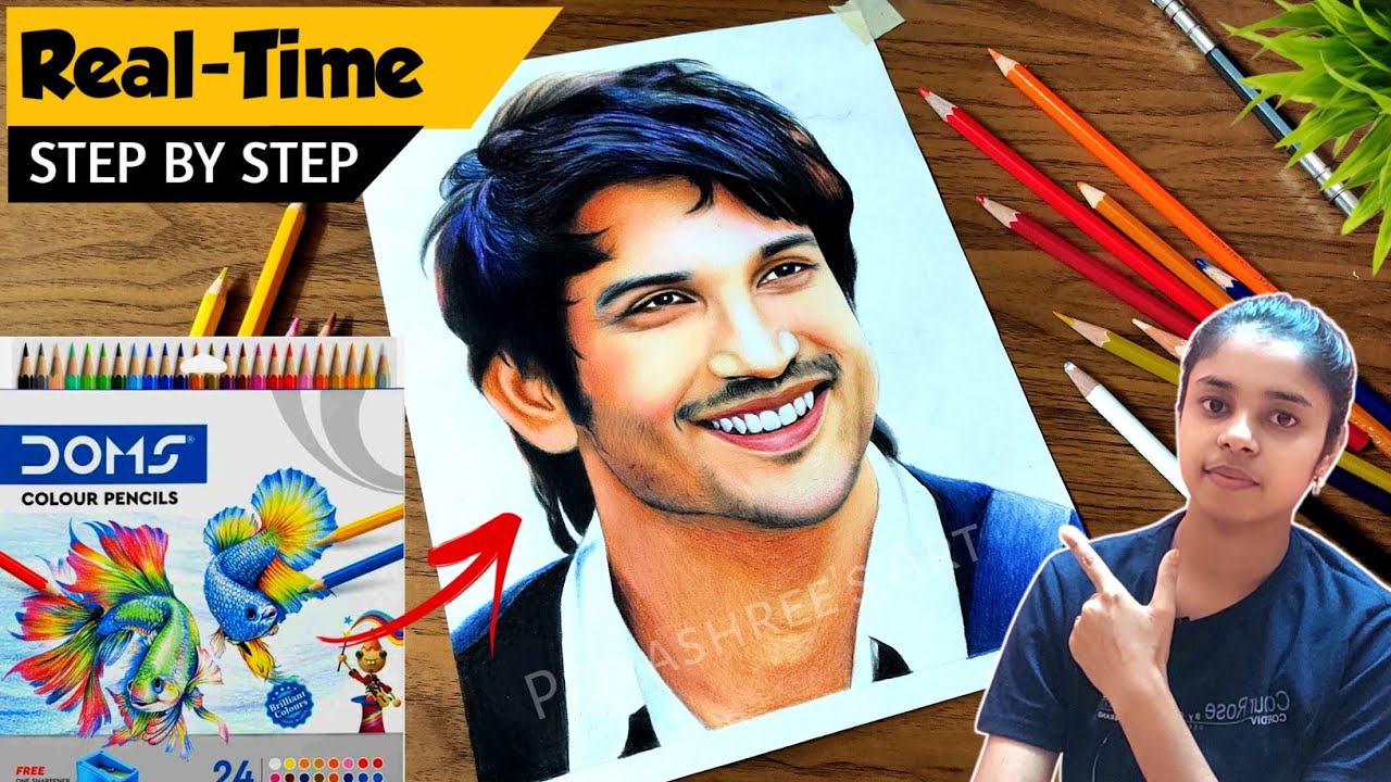 Doms colour pencil drawing |Doms 24 shades pencil colour drawing ...