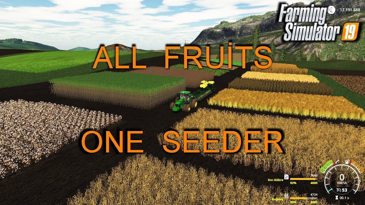 Farming Simulator 19 All fruits one seeder | Unrealistic mod - YouTube