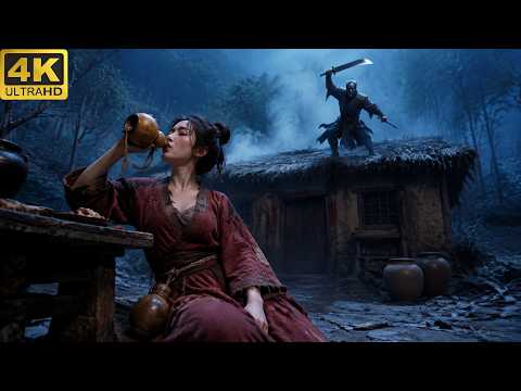 面具殺手深夜偷襲，醉酒美女竟是絕世高手，一招反殺！#武侠片 #movie #武俠 #動作#动作 #中国电视剧 #武侠片 #激战#打斗 #解救 #4K修復