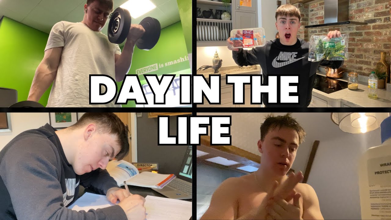 Day in the life of a 17 year old sixth form student/bodybuilder - YouTube
