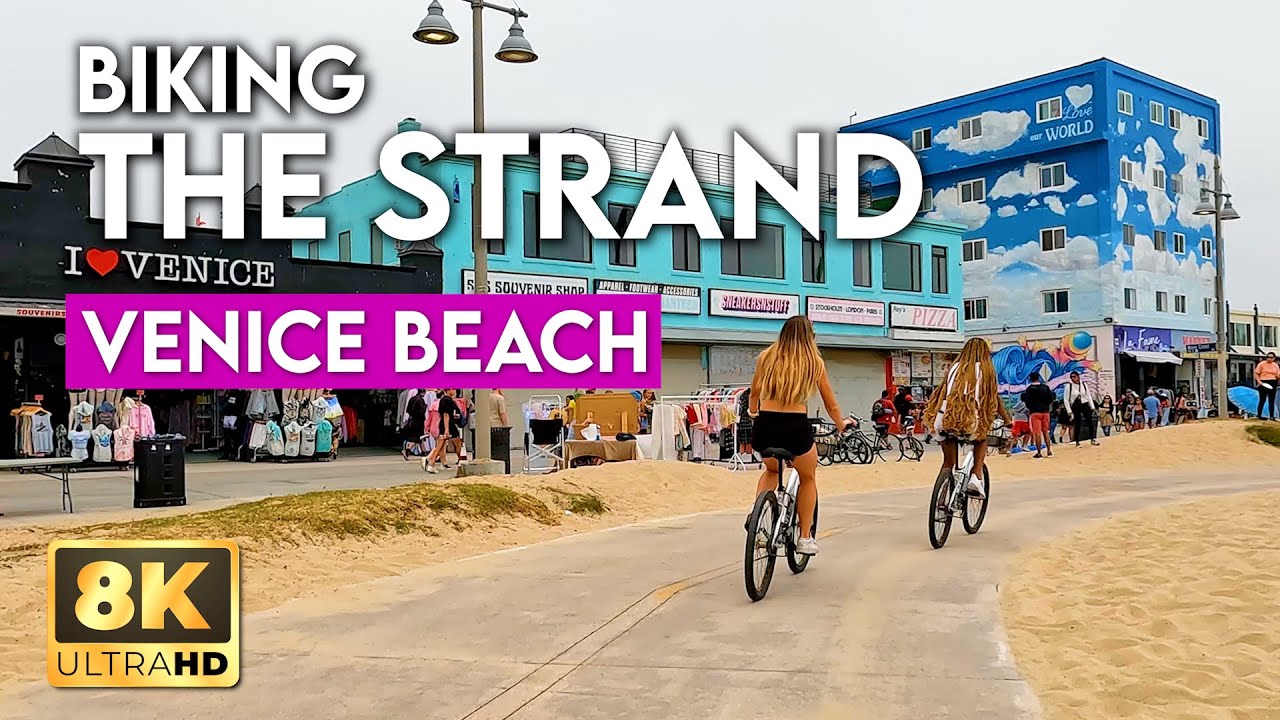 Biking The Strand 8K HDR ASMR | Santa Monica to Venice Beach | Los ...