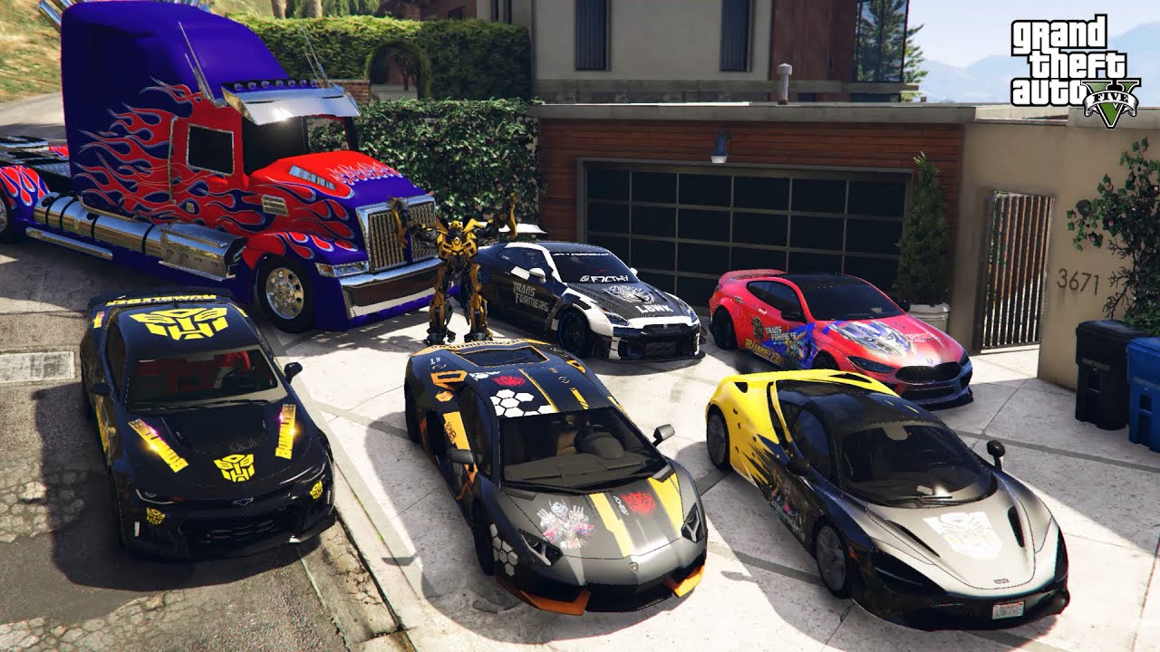 GTA 5 - Stealing Modified TRANSFORMERS Movie Vehicles with Franklin ...