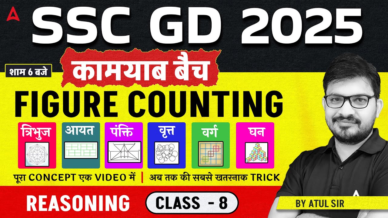 SSC GD 2025 Classes | SSC GD Reasoning Class 2025 | GD Reasoning Figure Counting| SSC GD By Atul ...