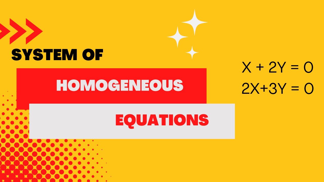 How to solve system of Homogeneous equations? - YouTube