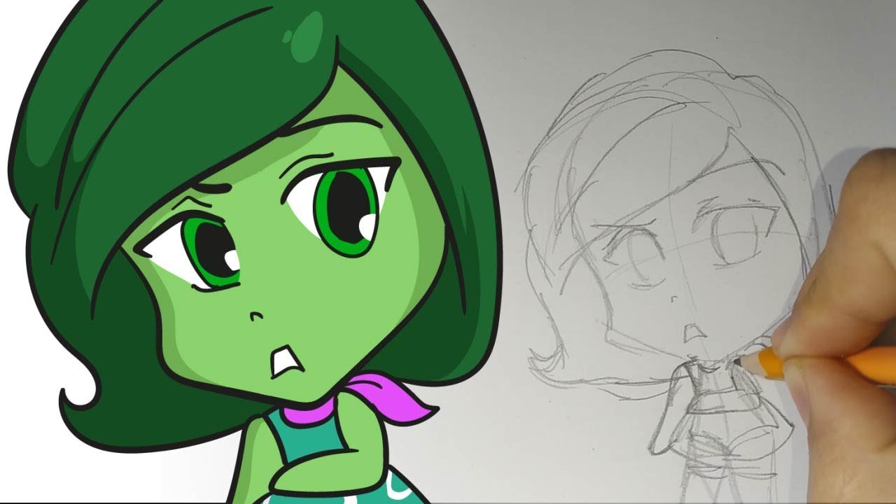 Cómo dibujar a Desagrado Chibi (Intensamente) - YouTube