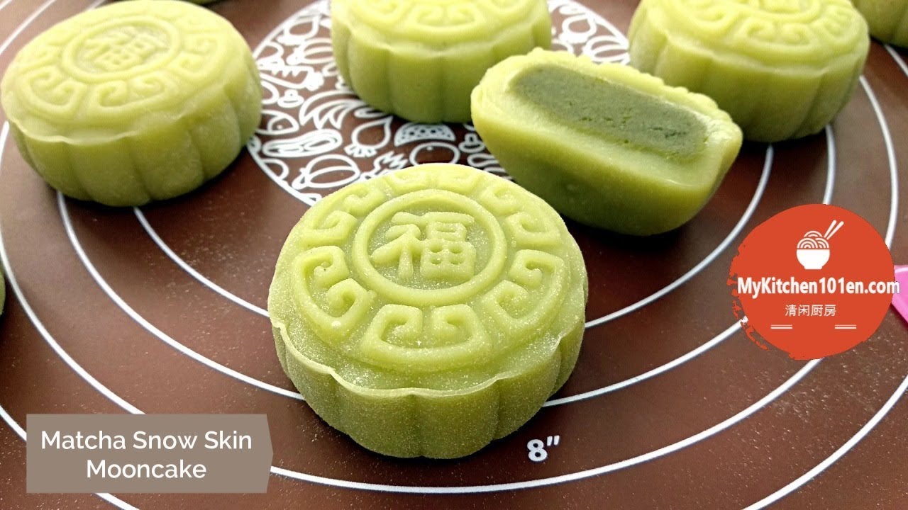 Matcha (Japanese Green Tea) Snow Skin Mooncake | MyKitchen101en - YouTube