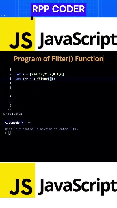 JavaScript | Program to Filter() Function | #javascript #coding#shorts #youtubeshorts# ...
