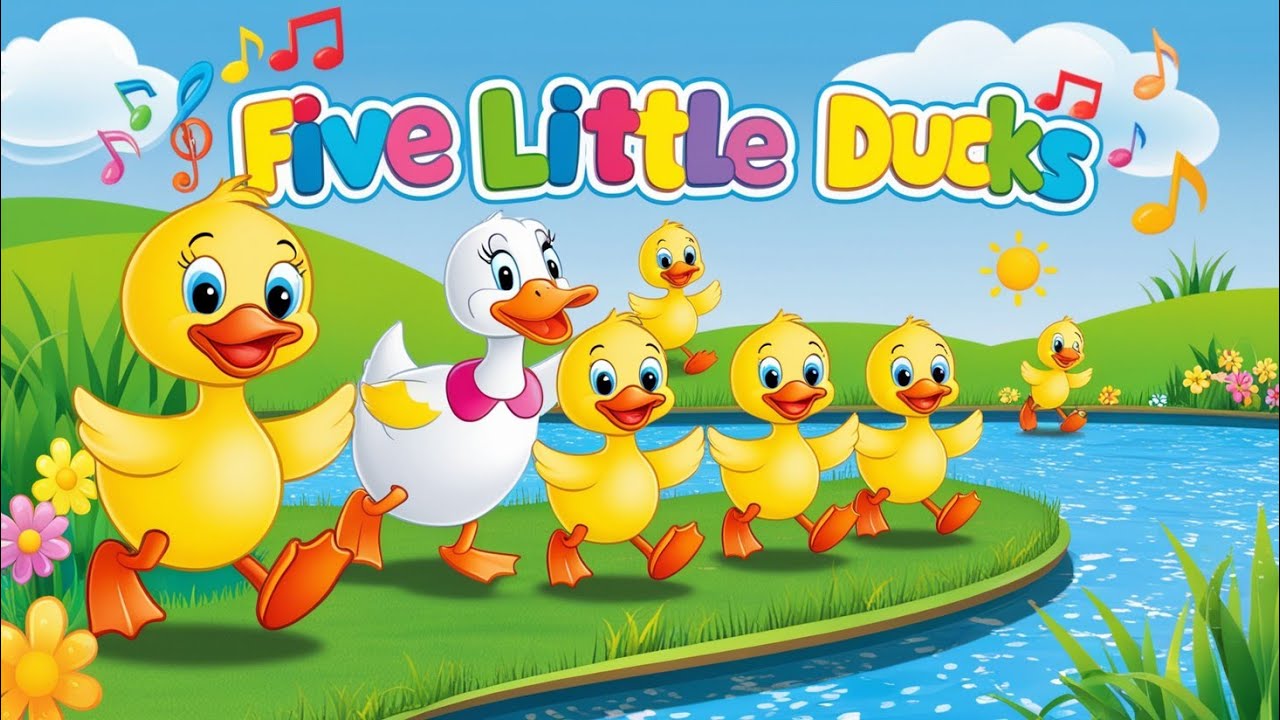 "🎶 Five Little Ducks Go Quack Quack Quack! | Ultimate Kids Nursery ...