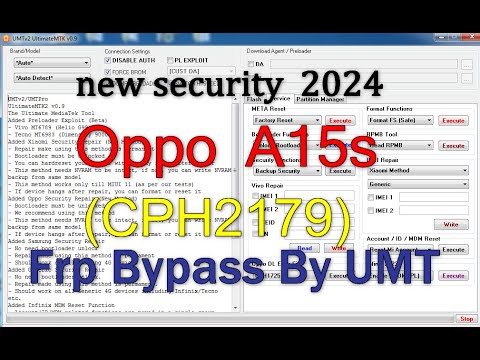Oppo A15s(CPH2179) pattern pin unlock with umt - YouTube