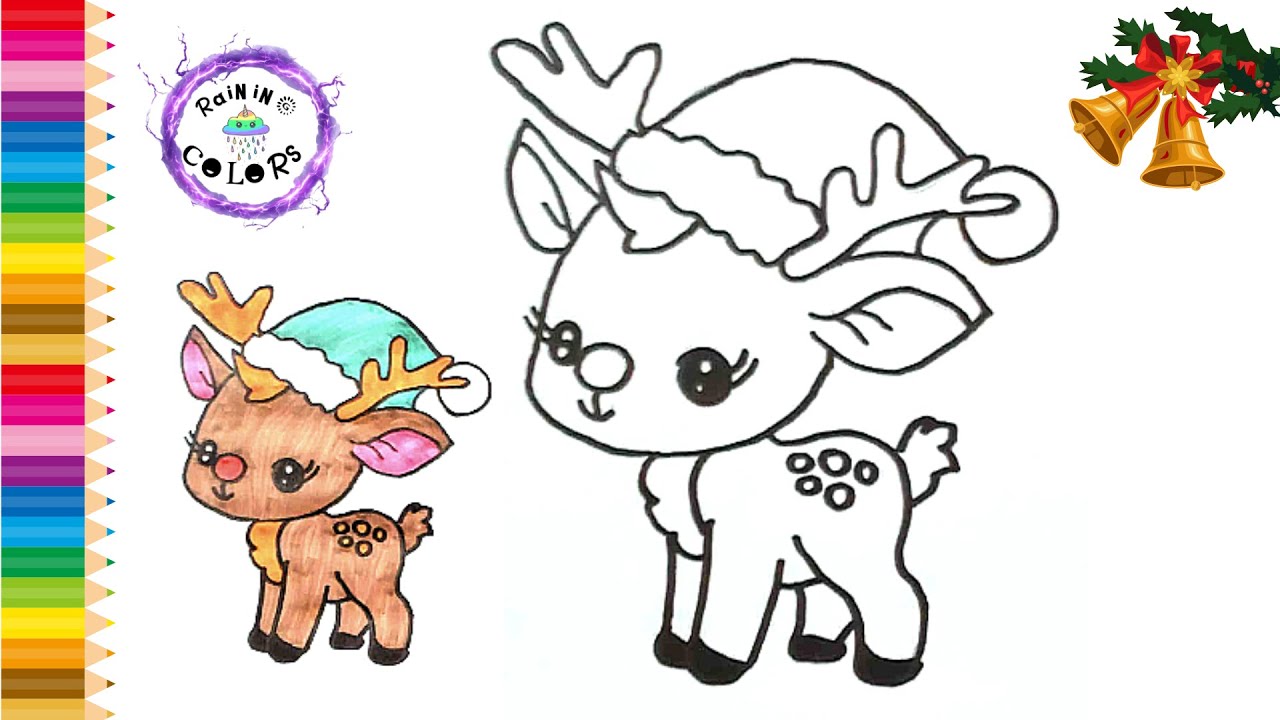 Rudolph the Red Nosed Reindeer | Cute Easy Drawing and Coloring For ...