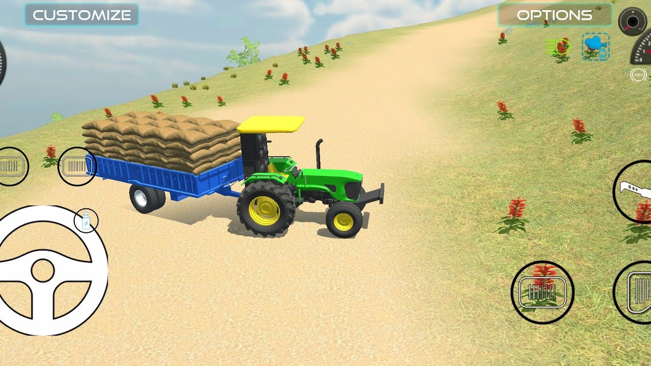 Real john deere tractor with troli game heavy drive stunts... - YouTube