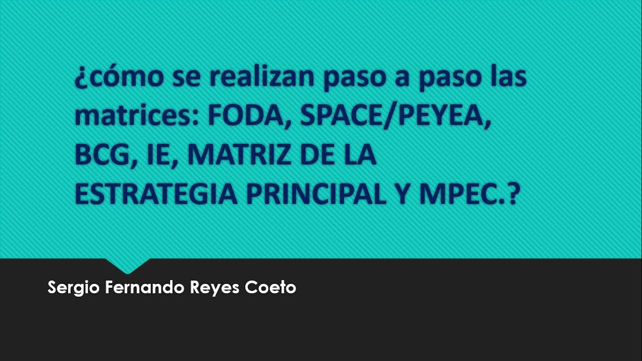 Matriz Foda Y Anlisis Peea Youtube