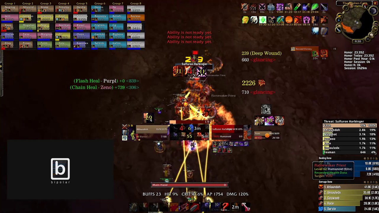 Classic WoW Fury Warrior Rank 1 Sulfuron Harbinger (1520 DPS) 12/17 ...